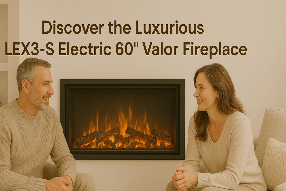 Experience Warmth with the LEX3-S Electric 60" Valor Fireplace | Cozy Comfort Plus